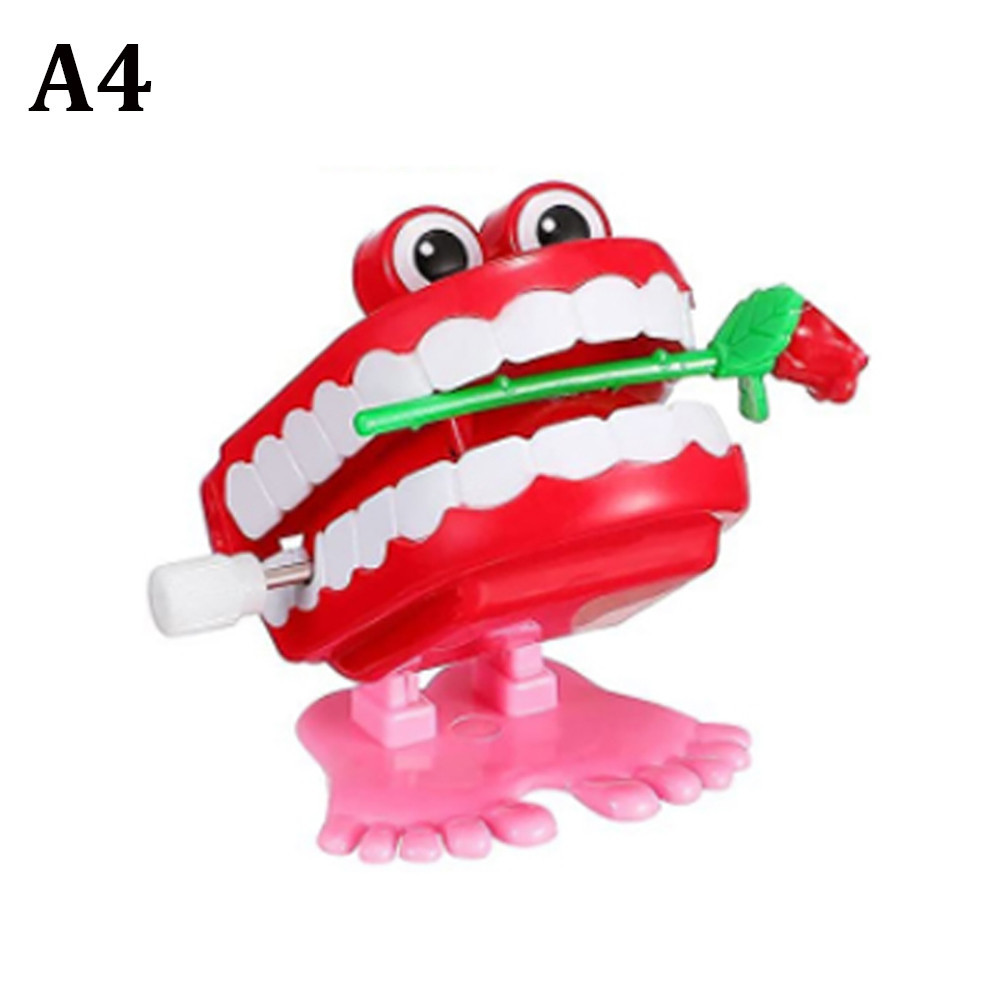 Dental Gift Teeth Shape Clockwork Cute Toy with Chain Novelty String Up ...