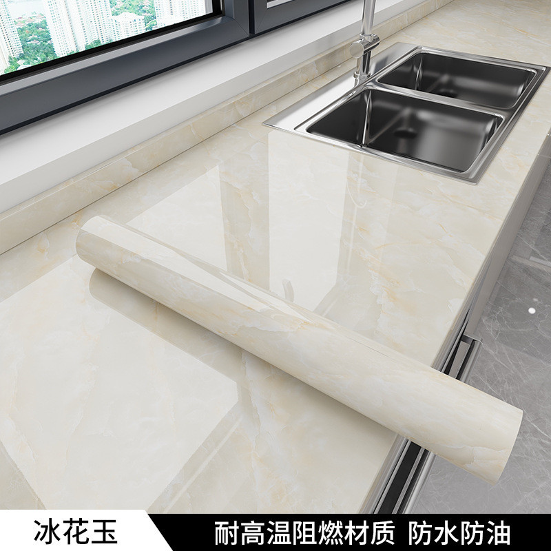 Kitchen Oil-Proof Marble Countertop Sticker Self Adhesive Wall Sticker ...