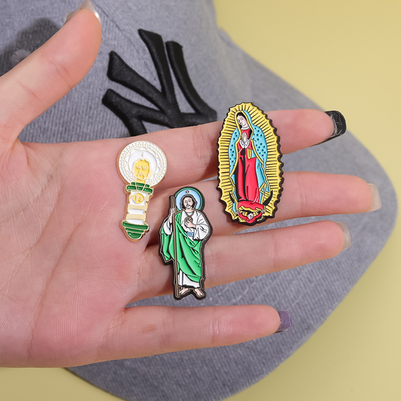 New Era Hat Pins Mexican Metal New Era Cartoon Pins Virgin Mary Vintage ...