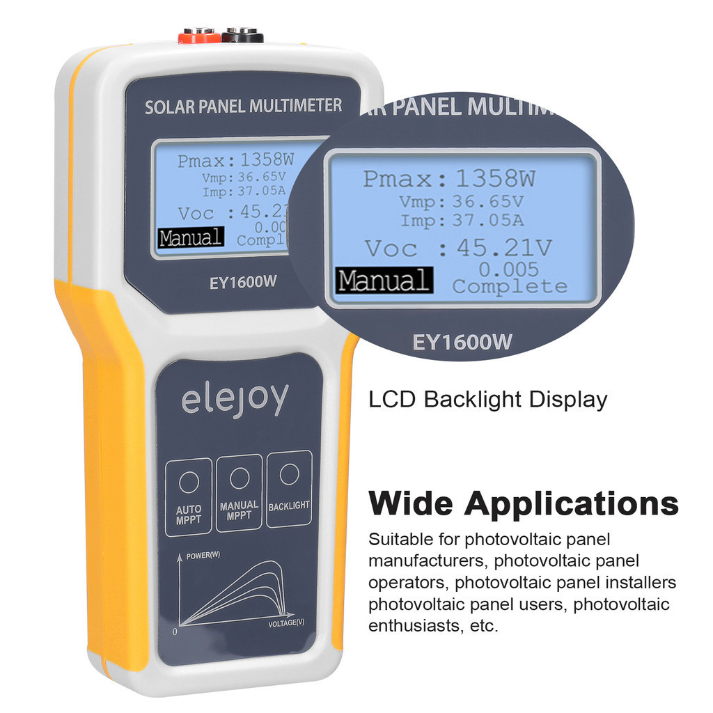 Elejoy 1600W Photovoltaic Panel Multimeter Solar Panel M-PPT Tester ...
