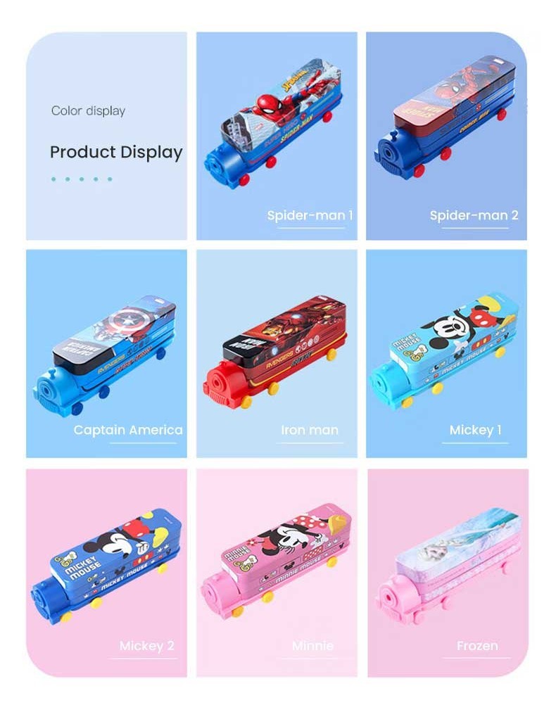 Disney Childrens Learning Stationery Box Cartoon Double Decker Train ...