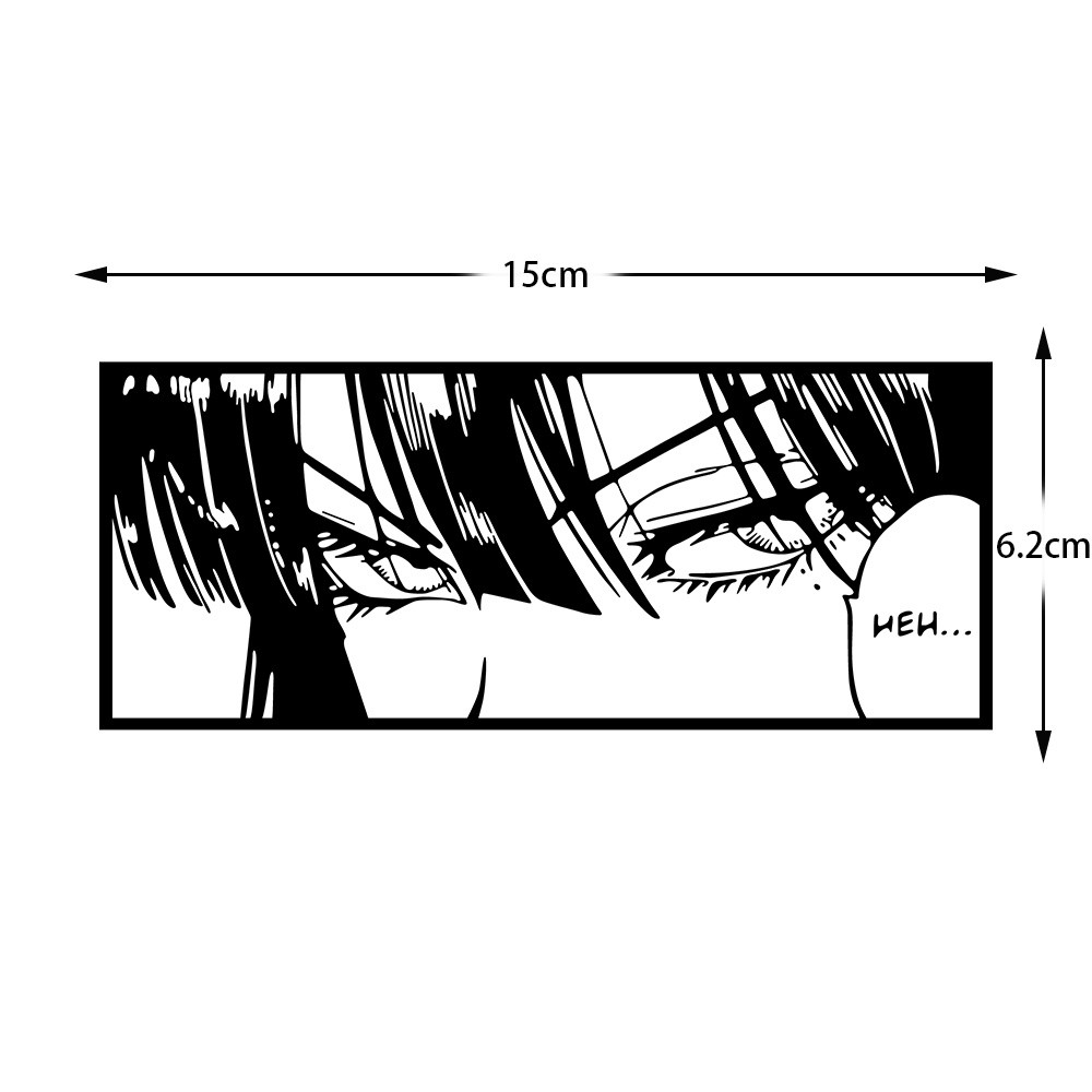 JDM Anime Girl Eyes Gaze Reflective Car Sticker Motorcycle Scooter Body ...