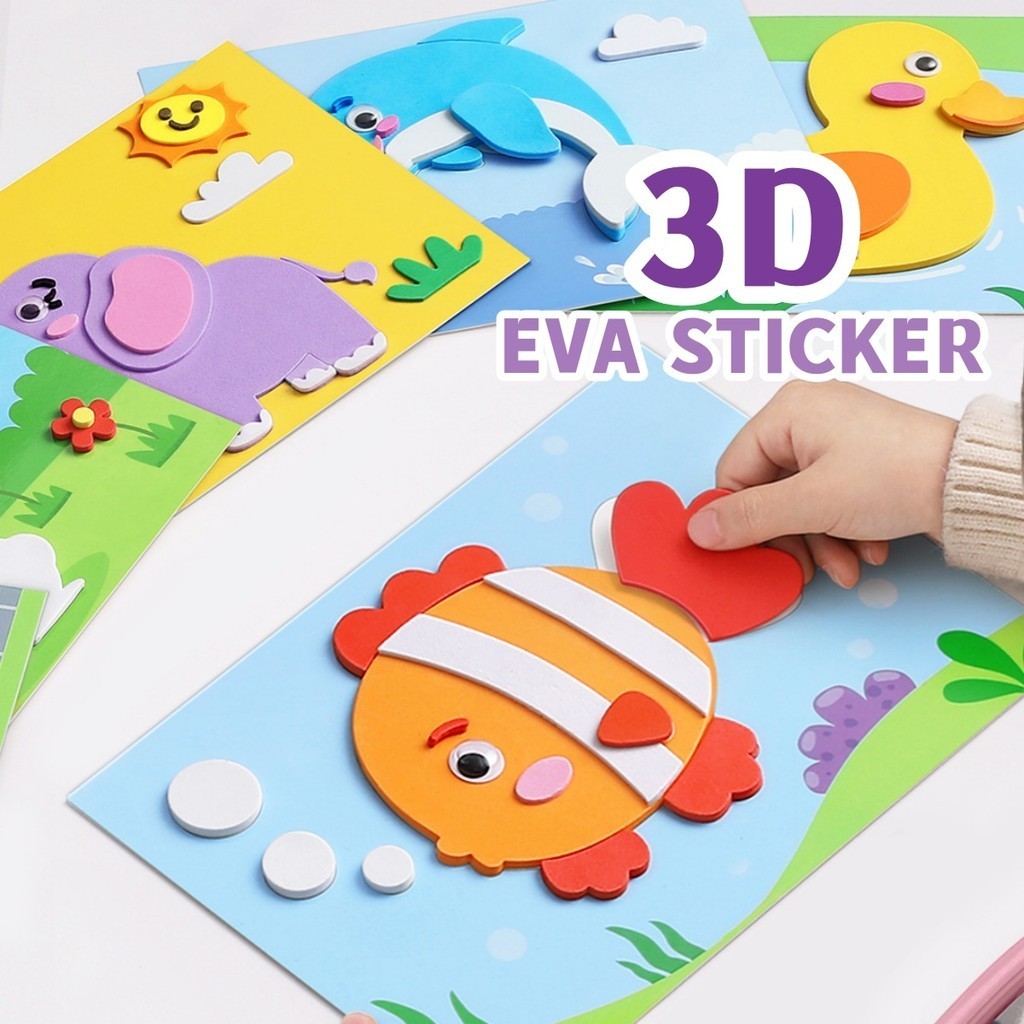 (1 pcs) DIY 3D EVA Foam Sticker Kid Art Craft Kits Children Fun ...