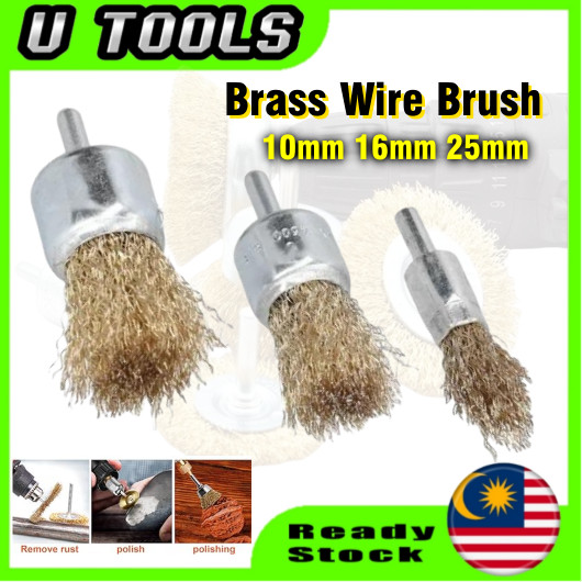 Brass Coated Wire End Brush Set,Wire Brush for Cleaning Rust Stripping Paint Removal Deburring ...