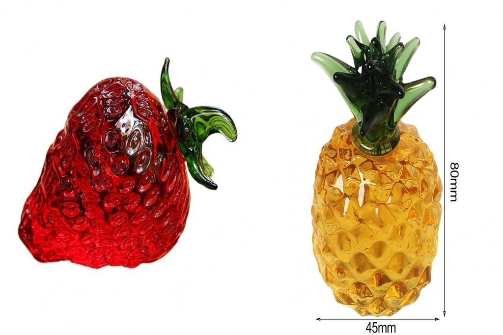RAN Desktop Fruit Figurine Faux Crystal Fruit Ornament Handcrafted ...