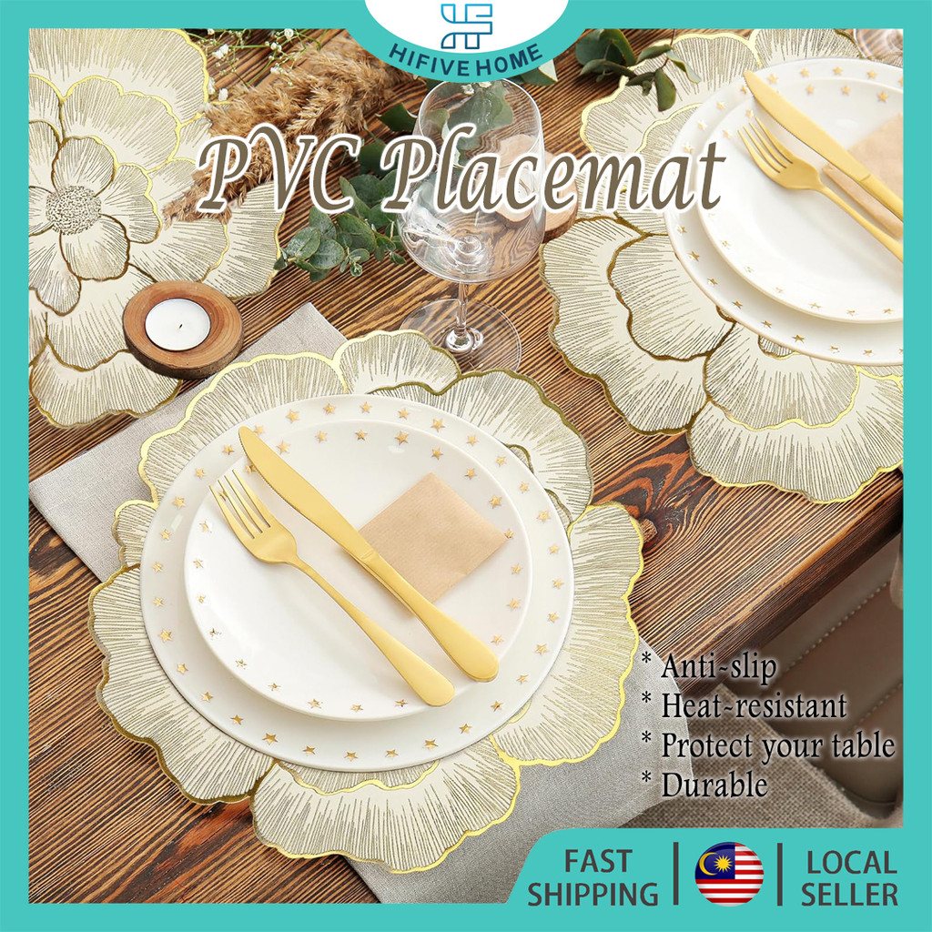 PVC Placemat Table Mat Anti Scalding Non Slip Alas Meja Lapik Meja ...