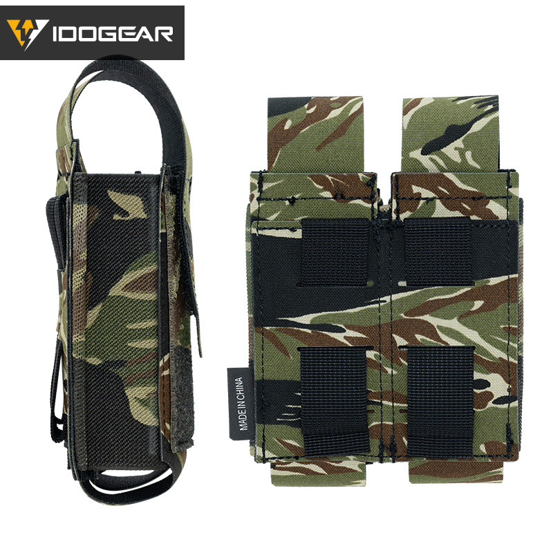 IDOGEAR Tactical Pouch Belt Double MOLLE Detachable Flip-top ...