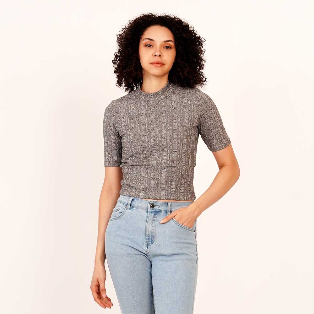 Nicole Round Neckline Short Sleeve with Wide Hemline And Uneven Colour ...