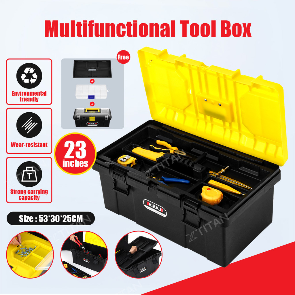 XTITAN 23" 17" 13" Tool Box Kotak Tool Durable Toolbox Organizer ...