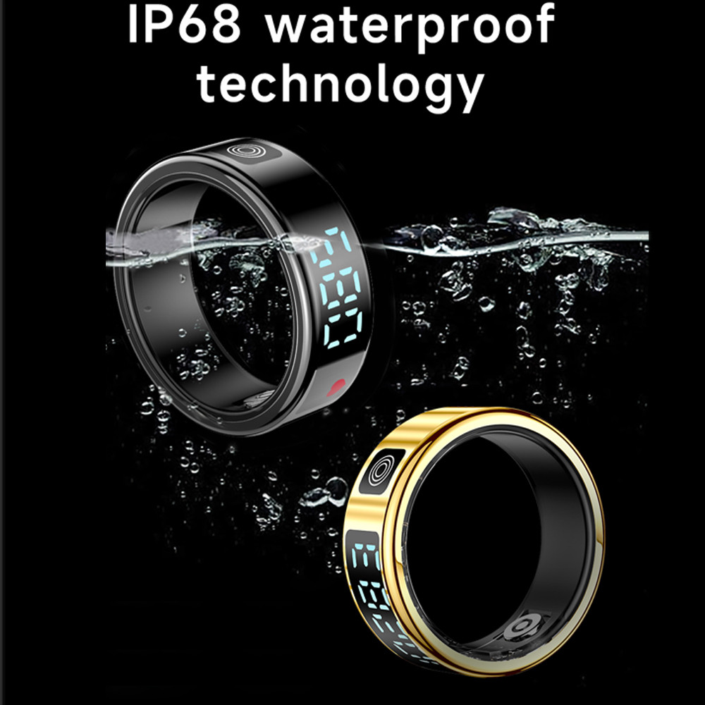 New Smart Ring SR08 LED Display Screen Heart Rate Gesture Sweep Video Sleep Monitor 5ATM ...