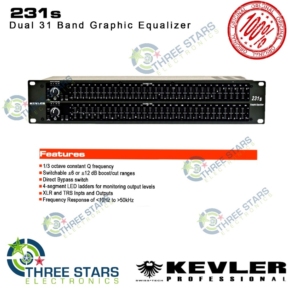 in stock Kevler 231s Dual 31 Band Graphic Equalizer with Four Segment LED Ladders 231 s Kevler ...