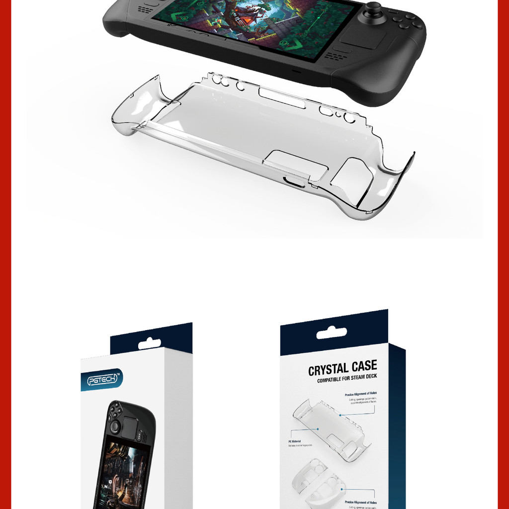 PGTECH Steam Deck SteamDeck Crystal Clear Case Hard Protective Cover GP ...