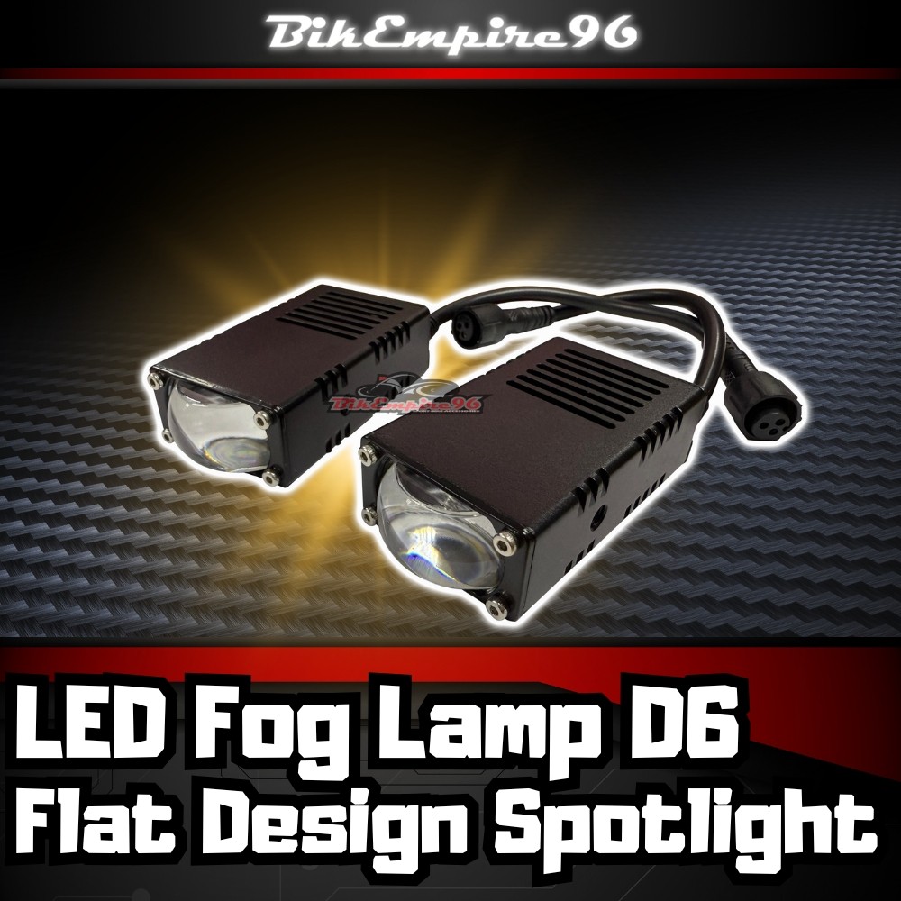 Led Fog Lamp Spotlight D6 Flat Design (2PCS) White Yellow Light 3 Mode ...