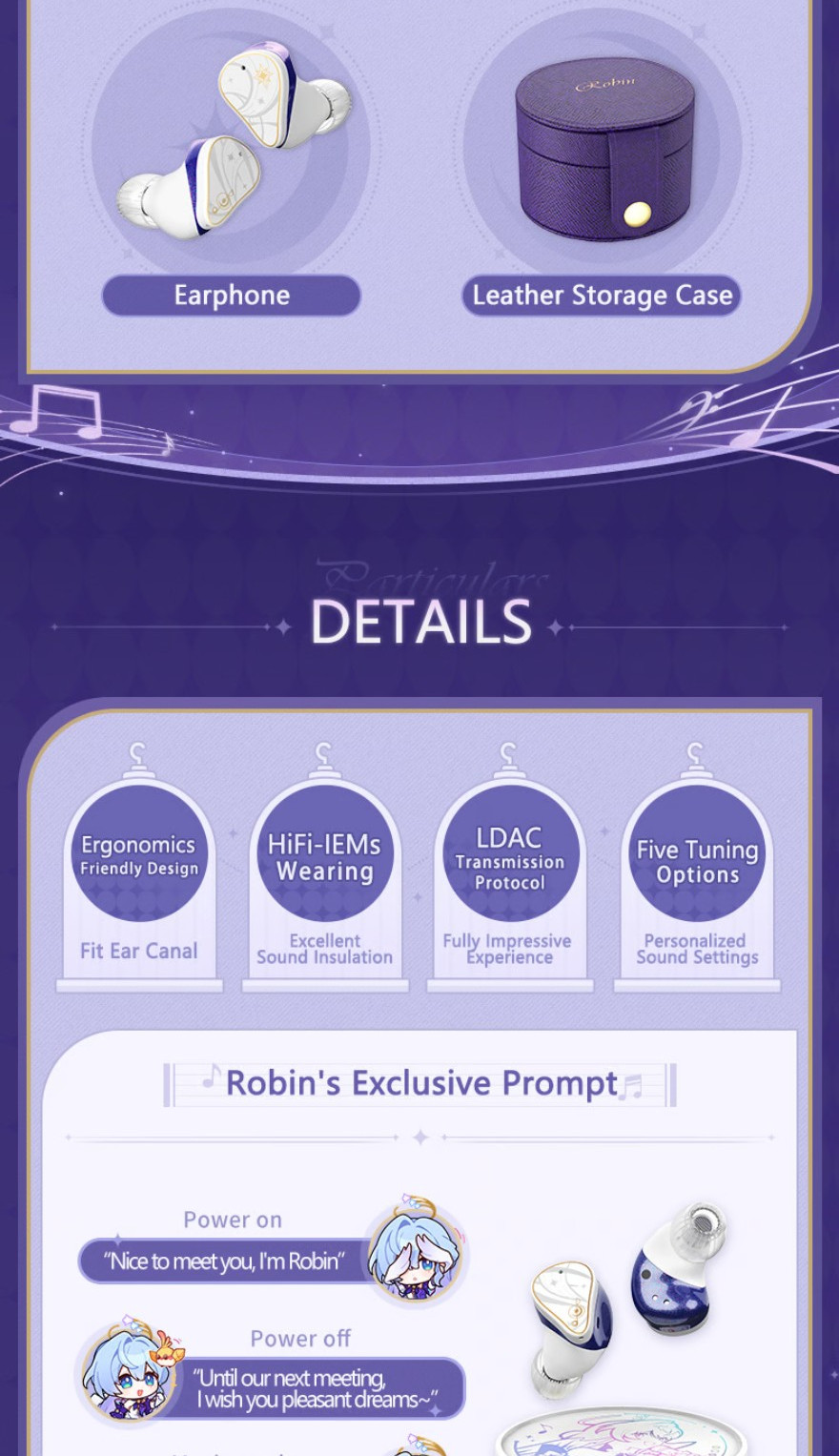 Moondrop x Honkai: Star Rail Robin, True Wireless Earbuds: Dual Drivers, 9+30Hrs Battery ...