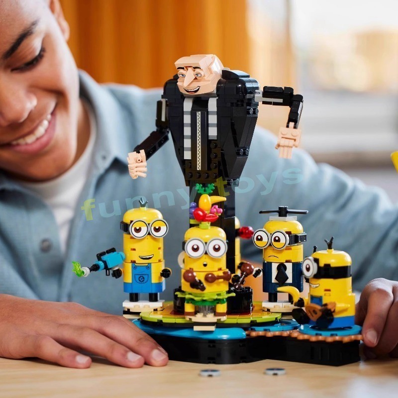 75582 Brick-Built Gru and Minions Building Blocks Despicable Me 4 ...
