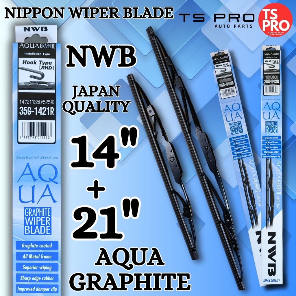 NWB Aqua Graphite (21"+14") Wiper Blade - Perodua Axia Bezza Nissan ...