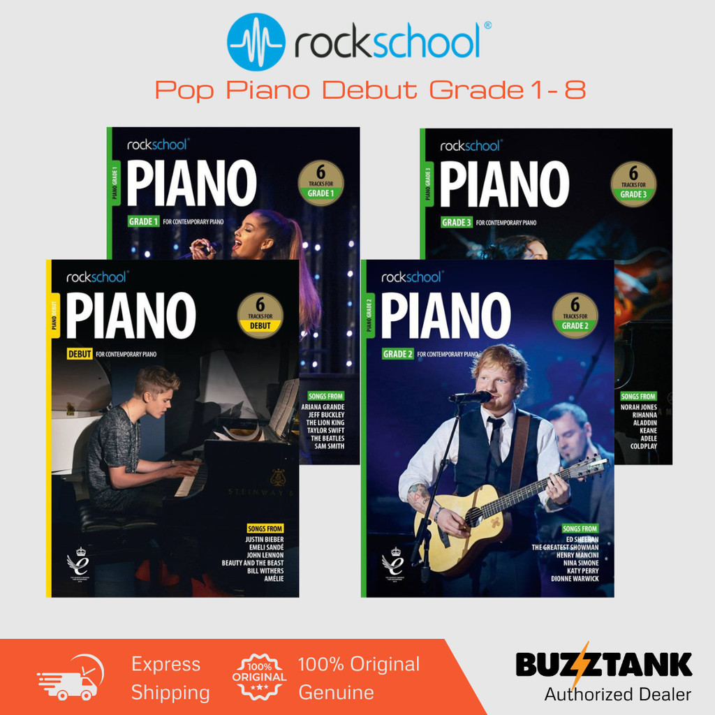 Rockschool PIANO for Contemporary Piano 2019 (6 Tracks) Debut Grade 1 2 3 4 5 6 7 8 | Shopee ...