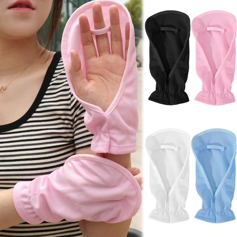 Ice Silk Gloves - Hand Sun Protection - For Women Men - Full Finger ...