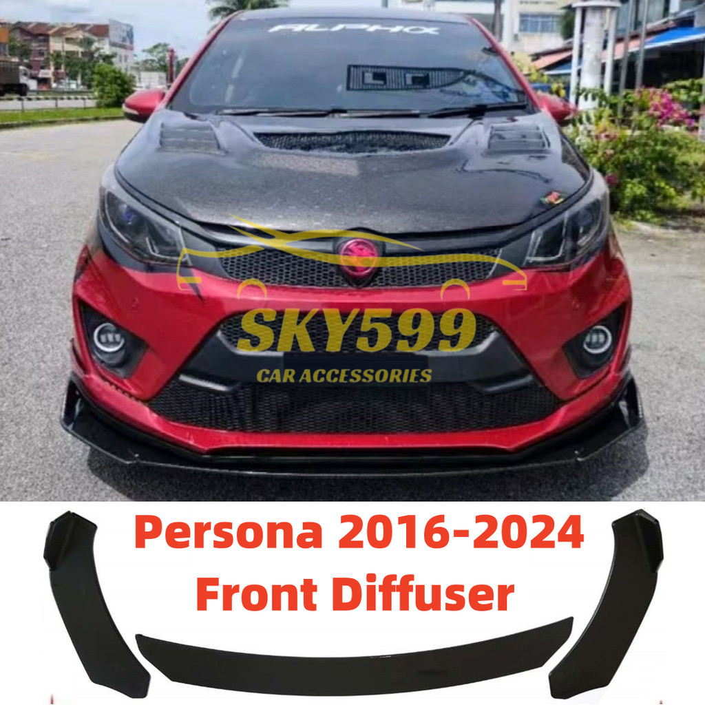 Proton Persona 2016-2025 Front Bumper Diffuser Lip Wrap Angle Splitters ...