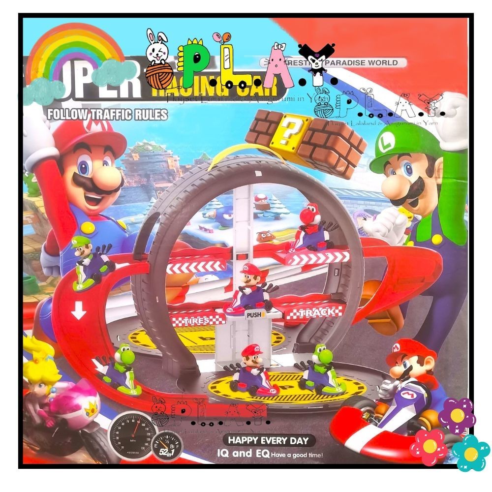 PLAY Super Mario Parking Lot Super Mario Tyre Wheel Parking Lot Kid ...