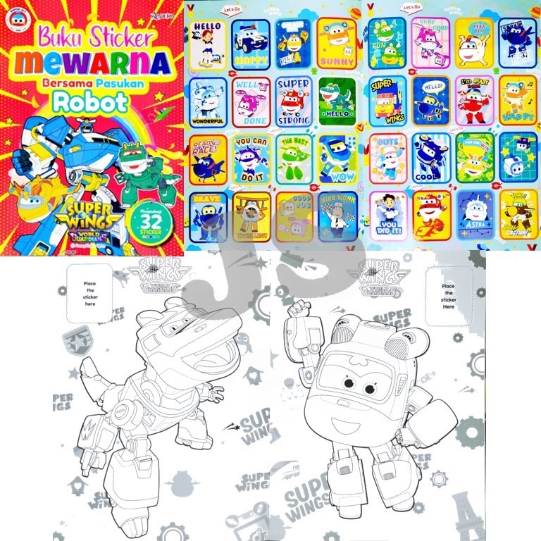 SUPER WINGS MY FIRST COLOURING BOOK BUKU STICKER MEWARNA DOT TO DOT ...