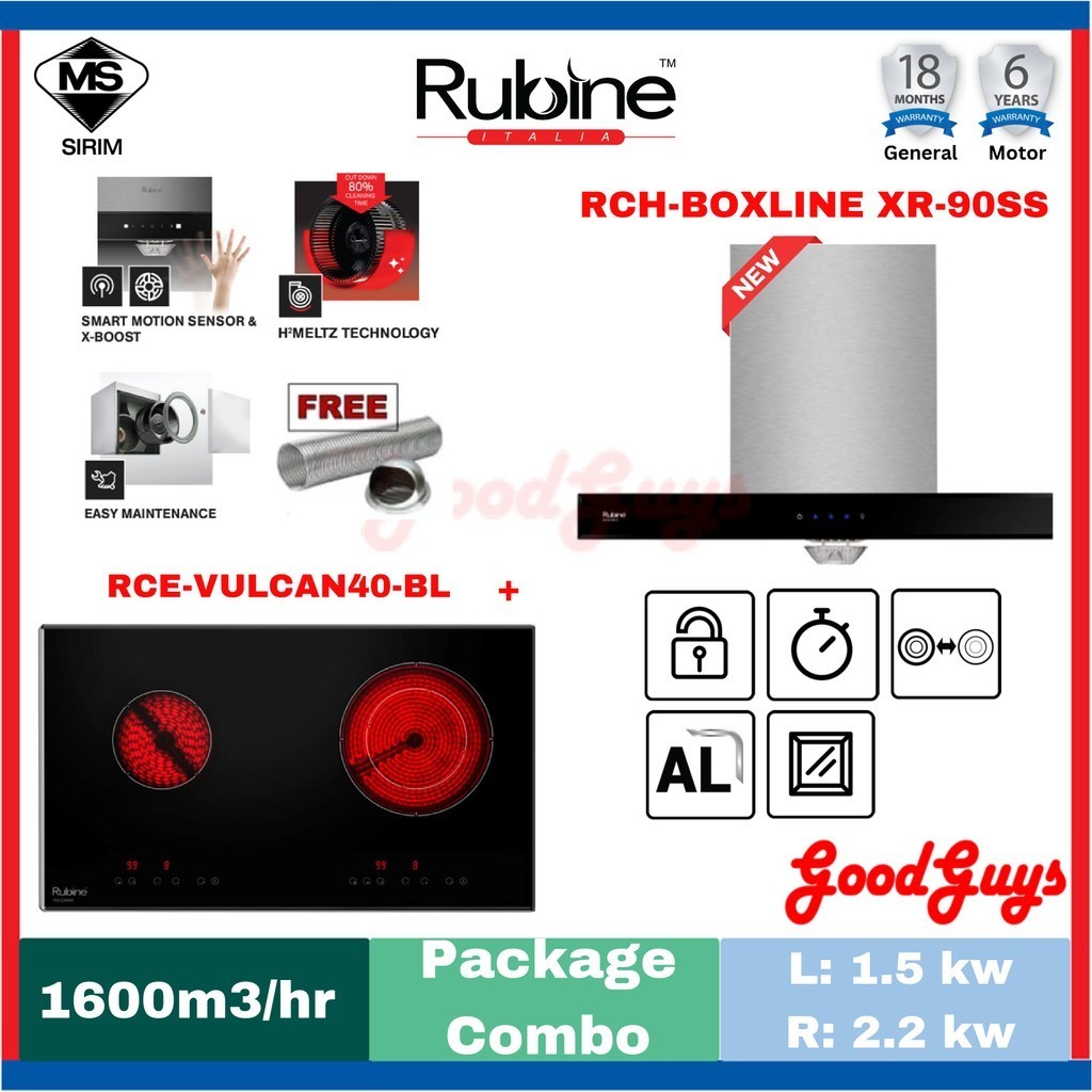[Seller's Own Fleet] RUBINE RCH-BOXLINE XR90-SS COOKER HOOD WITH 1600 ...