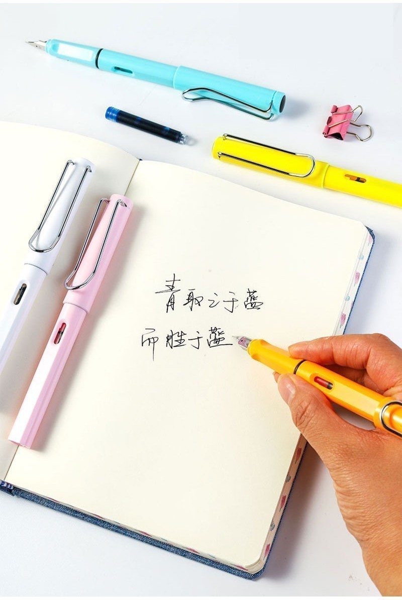 33 Pcs Kawaii Fountain Pen Replaceable Ink Set Black/Blue/Red ink EF 0 ...