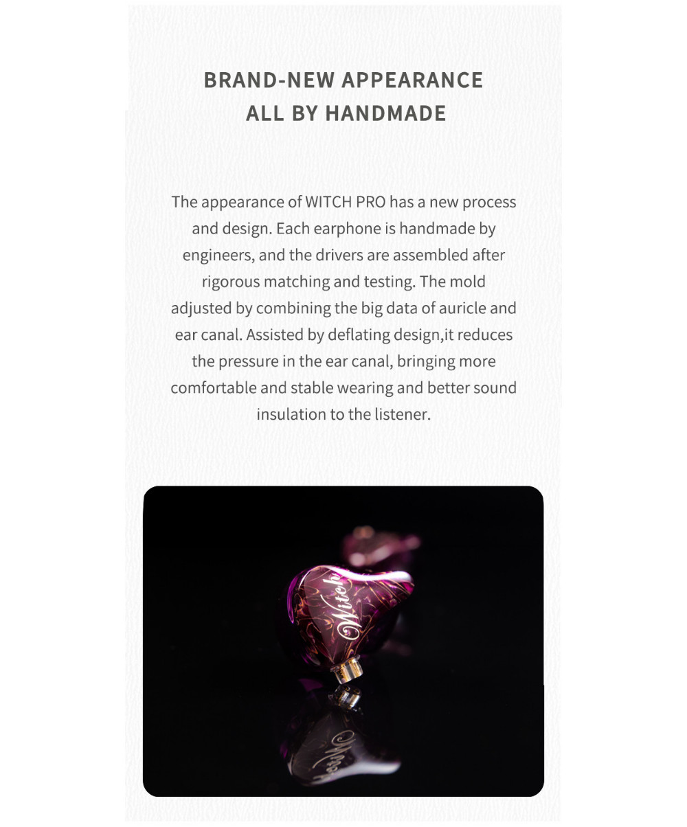 OPENAUDIO WITCH PRO 1DD+1BA Hybrid Unit In-ear Earphone IEM Hifi Music Earbuds 0.78mm Detachable ...