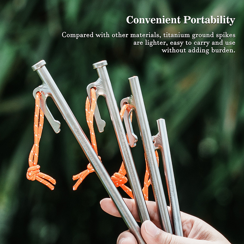 Boundless Voyage Titanium Alloy Tent Pegs Heavy Duty Nails Camping Stakes Hard Ground Pins 20cm ...