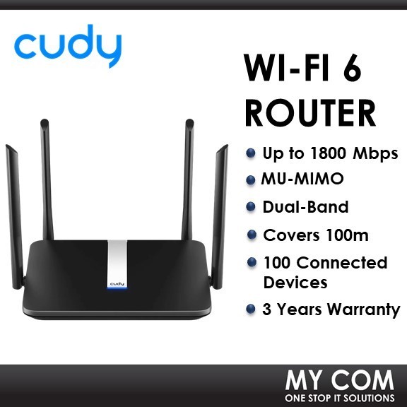 Cudy X6 AX1800 Gigabit Wi-Fi 6 Mesh Router With Gigabit Ethernet Ports ...