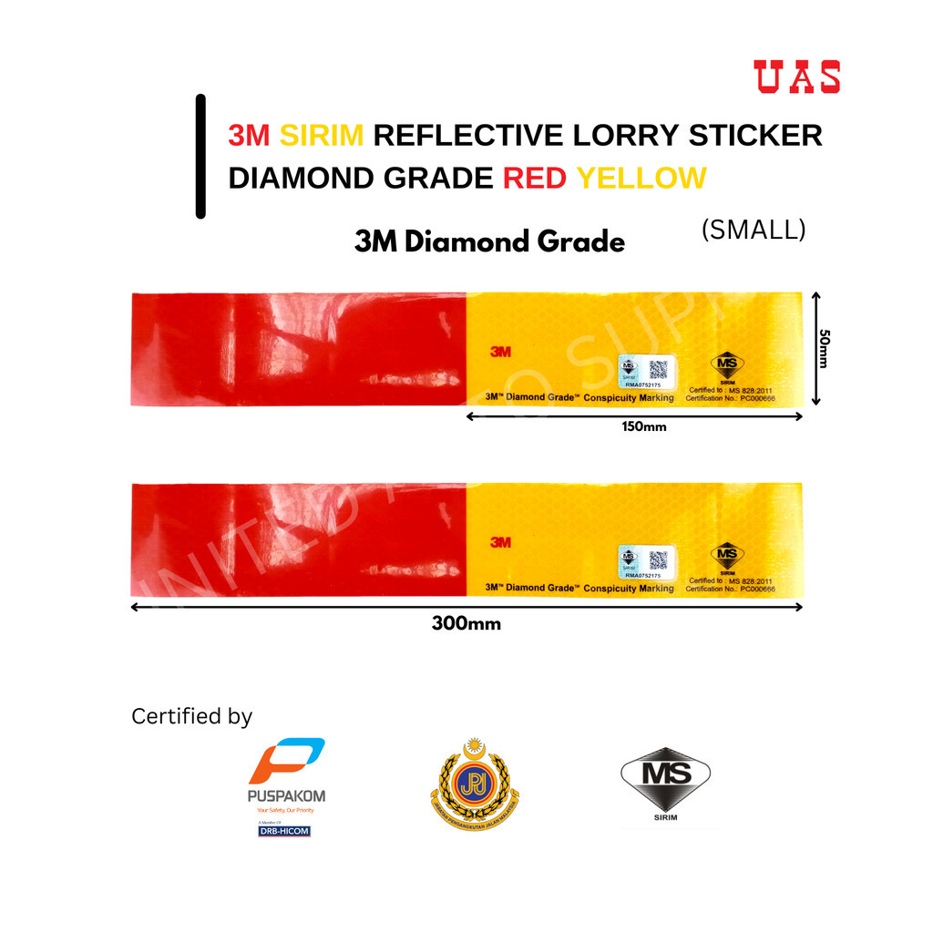 3M Diamond Grade Reflector Sticker 1PC (SMALL) certified by JPJ SIRIM ...