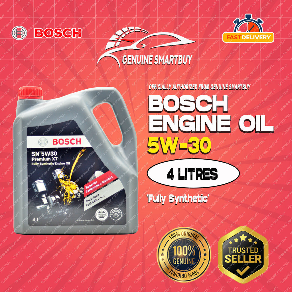 Bosch Engine Oil 5w30 Premium X7 Minyak Hitam Kereta Perodua Proton ...