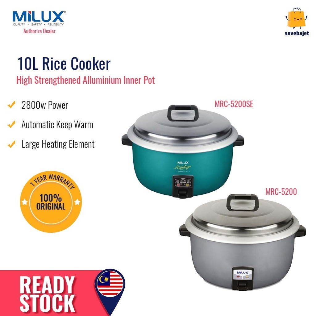 Milux 10L Electric Rice Cooker Periuk Nasi Elektrik MRC-5200 MRC5200 ...