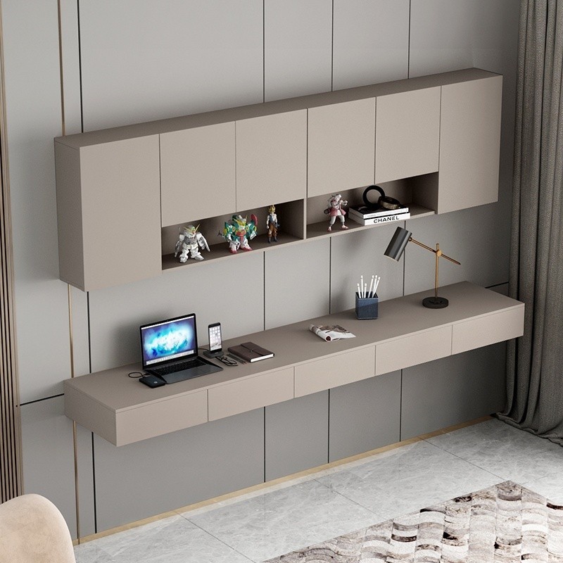 Office Table Study Computer Solid Wood Wall Hanging Suspended Desk ...