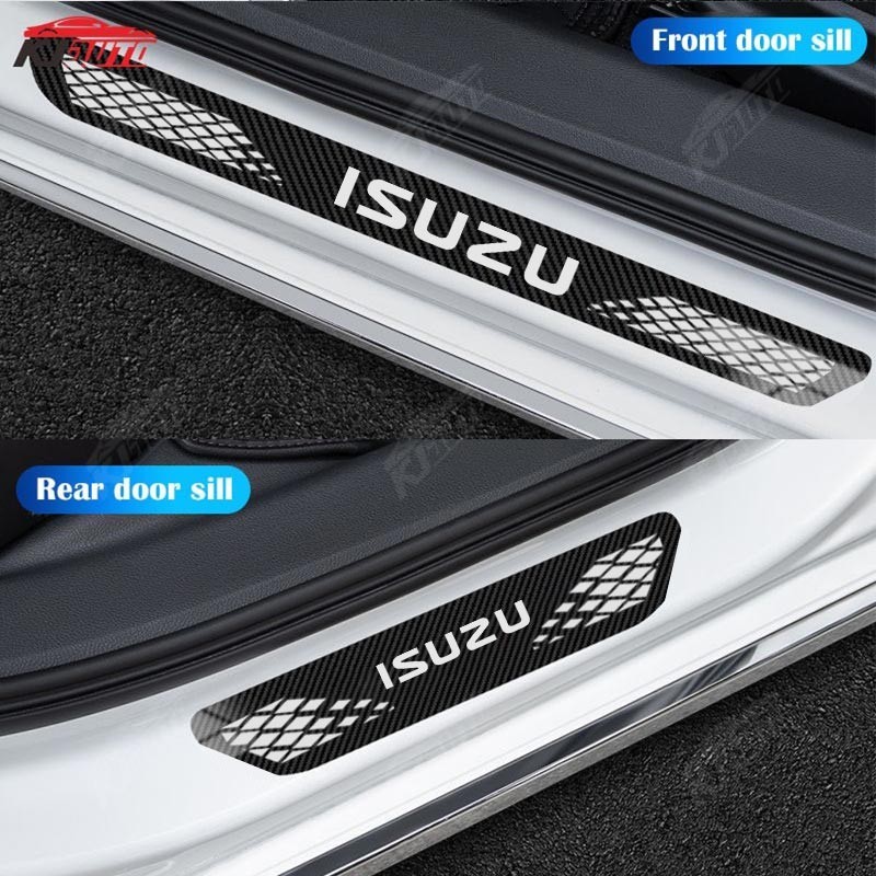 4pcs Isuzu Dmax Door Sill Strip Car Protector Side Thresholds Chrome ...