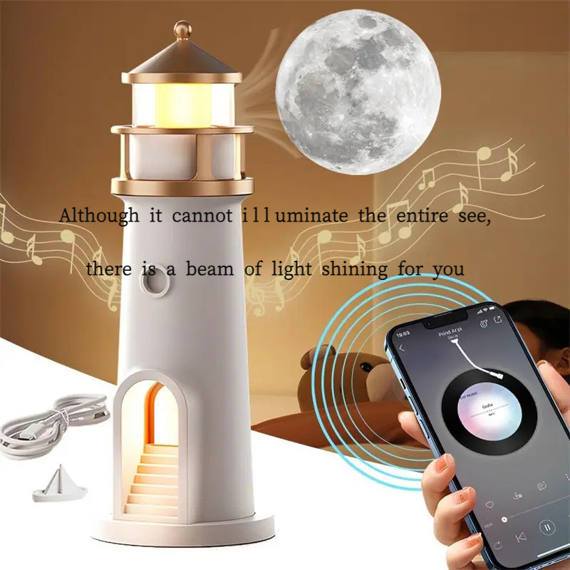 Moonlight Lighthouse Projection Atmosphere Night Light Bedroom Bedhead ...