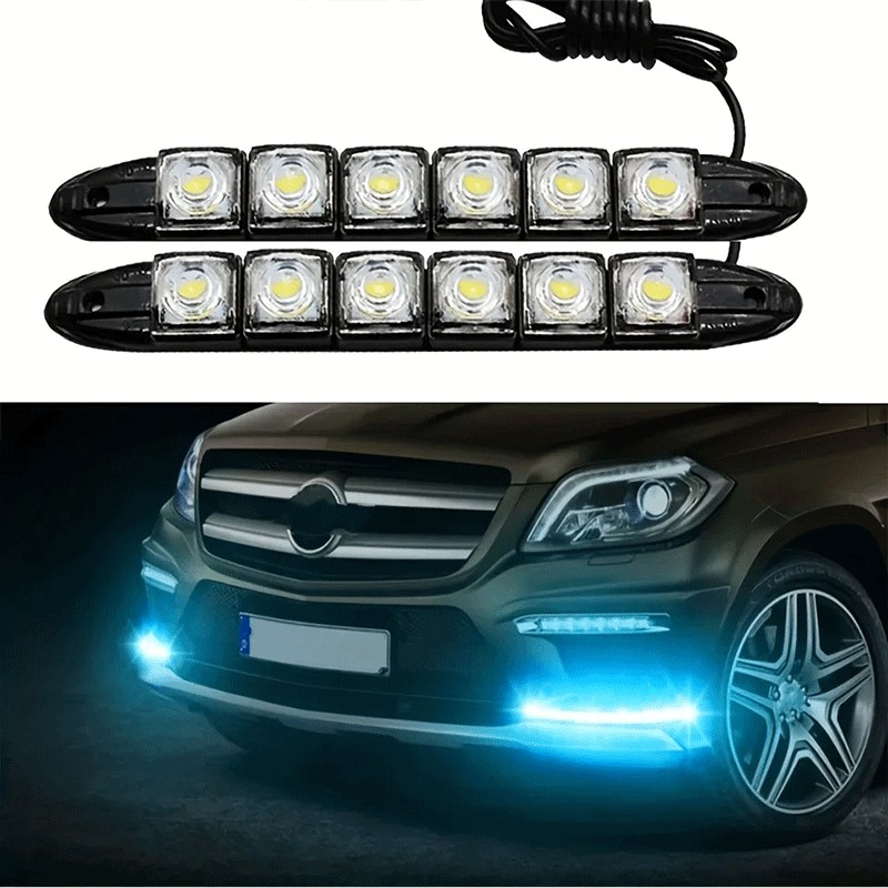2Pcs Flexible Car Fog Light 6/8/9/10/12/14/16/18LED 12V White Driving ...