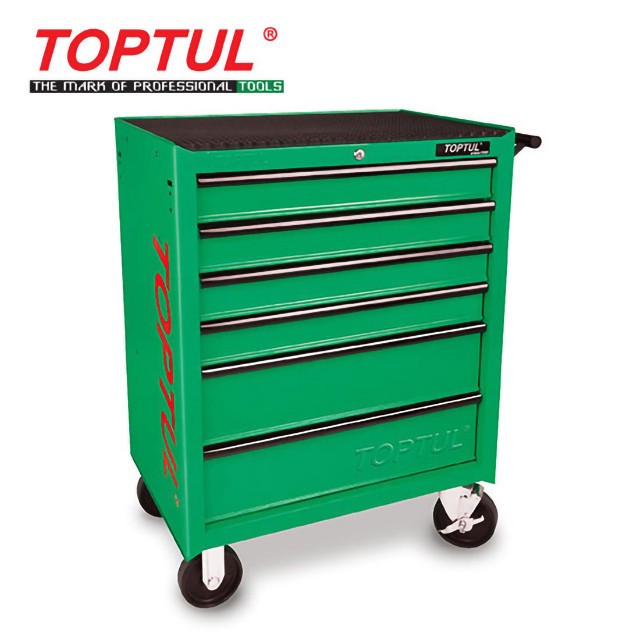 TOPTUL Economic Series 6-Drawer Mobile Tool Trolley - Green TCAJ0601 ...
