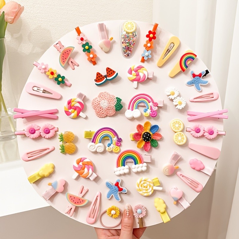 14pcs Creative Cute Cartoon Hair Clips Set Decorative Hair Accessories ...