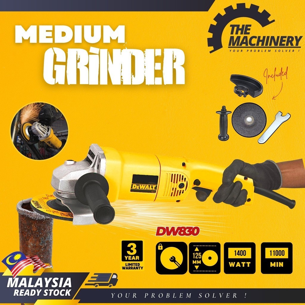 DEWALT DW830 Medium Grinder Angle Heavy Duty Grinder Steel, Concrete ...