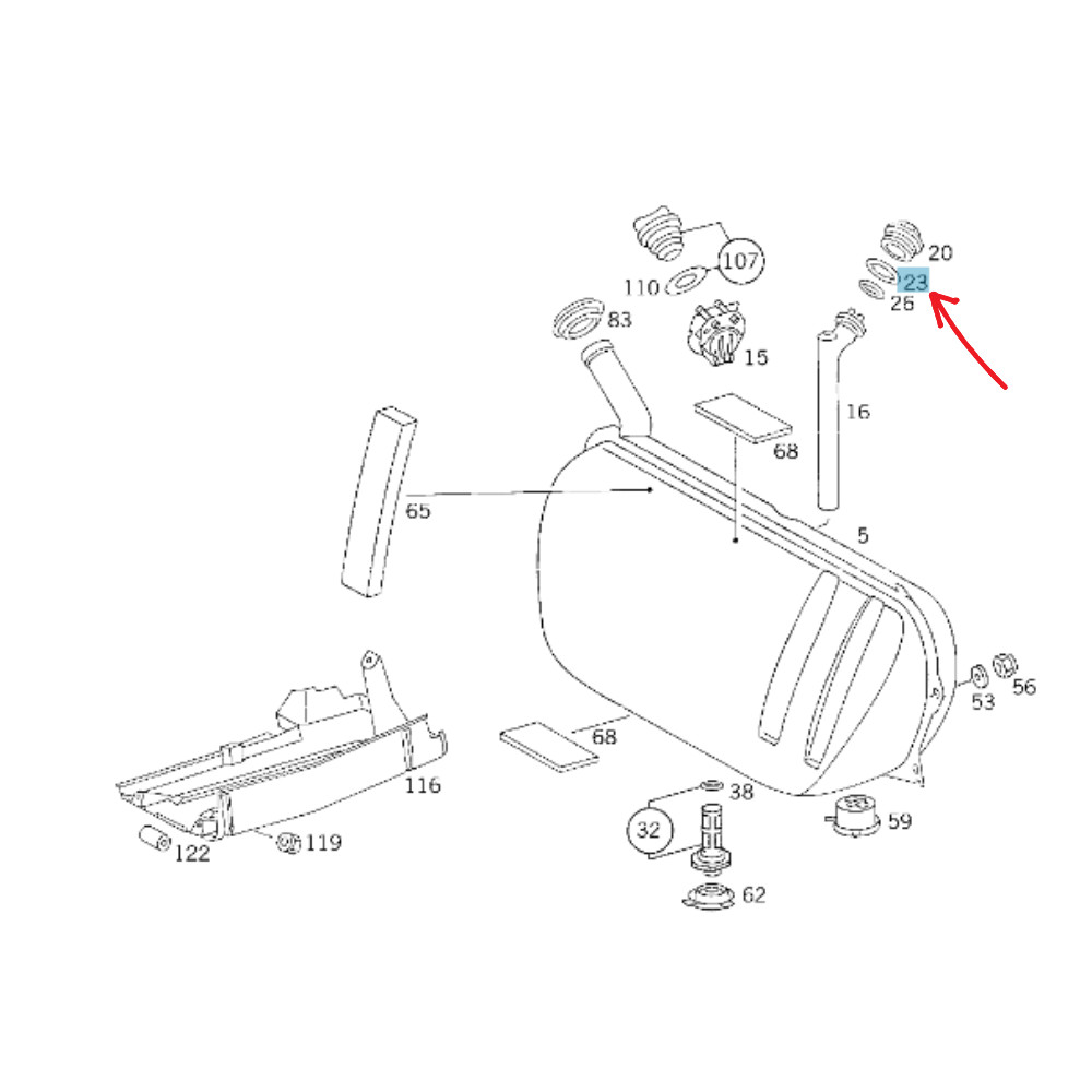 Original Mercedes Benz FUEL TANK FLOAT O RING [BIG] W124 W140 ...