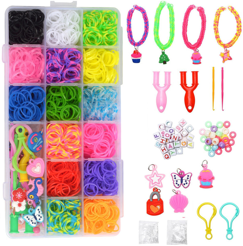 1500 Rubber Band Bracelet Kit 15 Colors Loom Bracelet Making Kit For ...