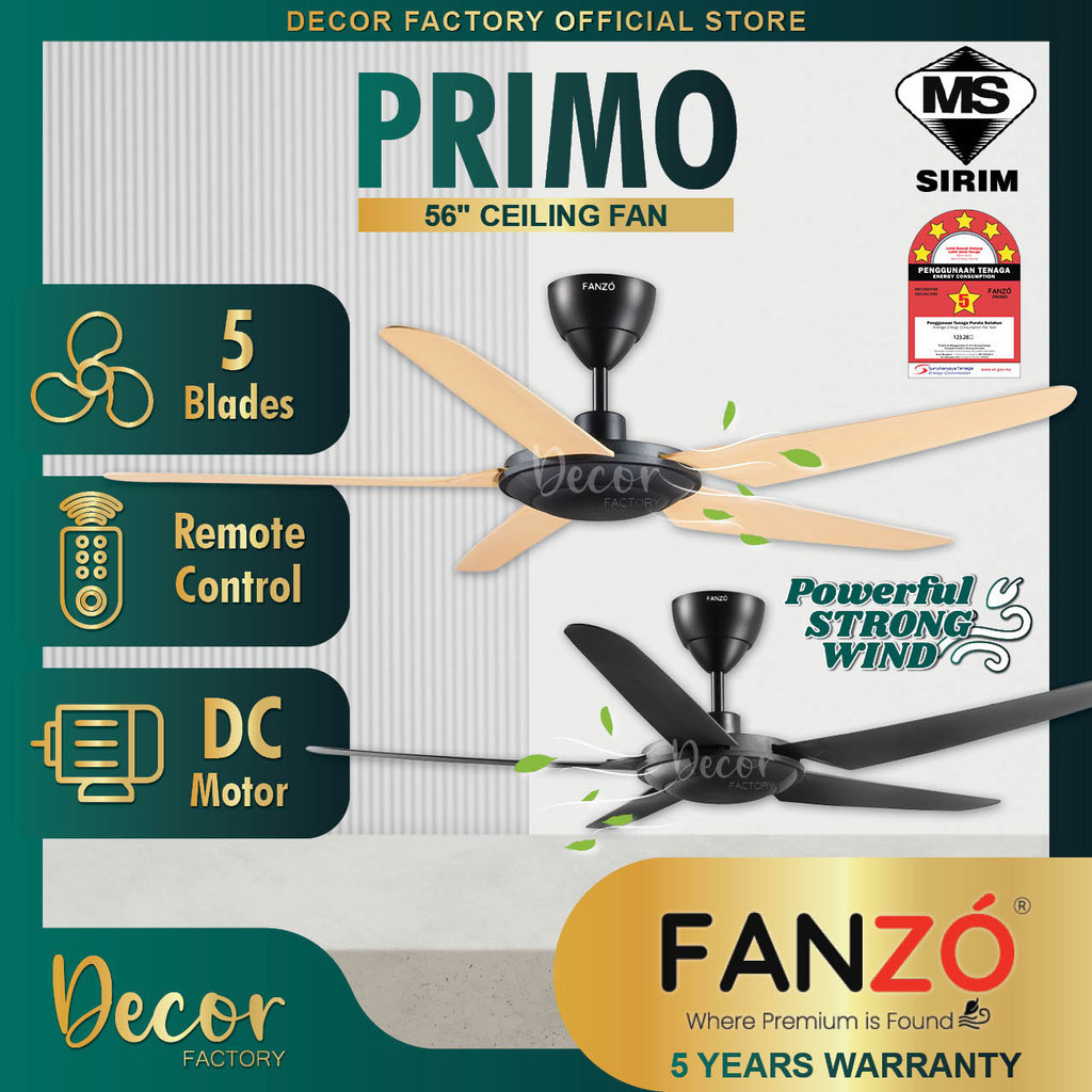 FANZÓ Fan FANZO PRIMO Fan [NEW 2024] 56" 5 Blades 7 Speed DC Motor ...
