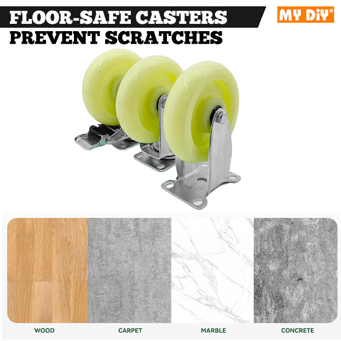 MYDIYHOMEDEPOT - 5" PP Caster Roller Wheel Rigid (Mati) or Swivel ...