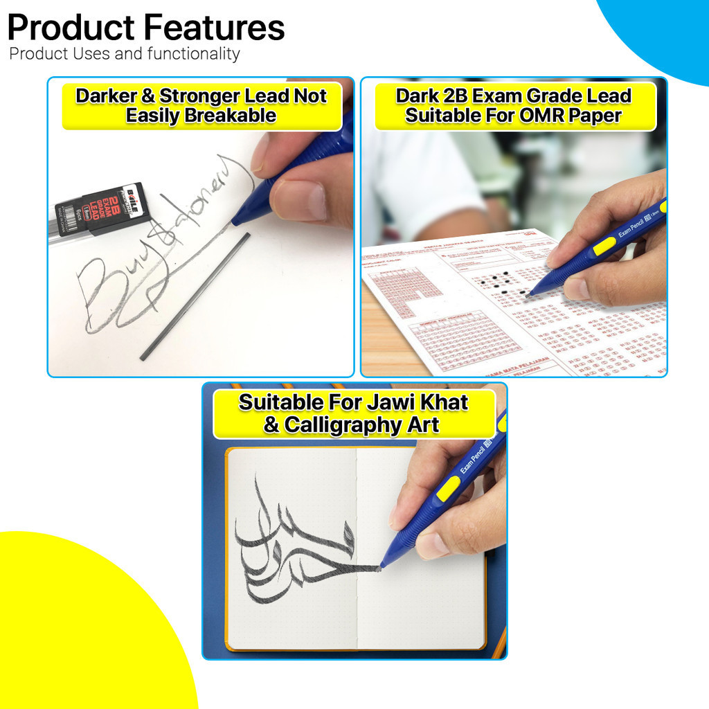 Baile Mechanical Pencil Pensel Khat Pensil Khat Jawi Calligraphy Pen ...