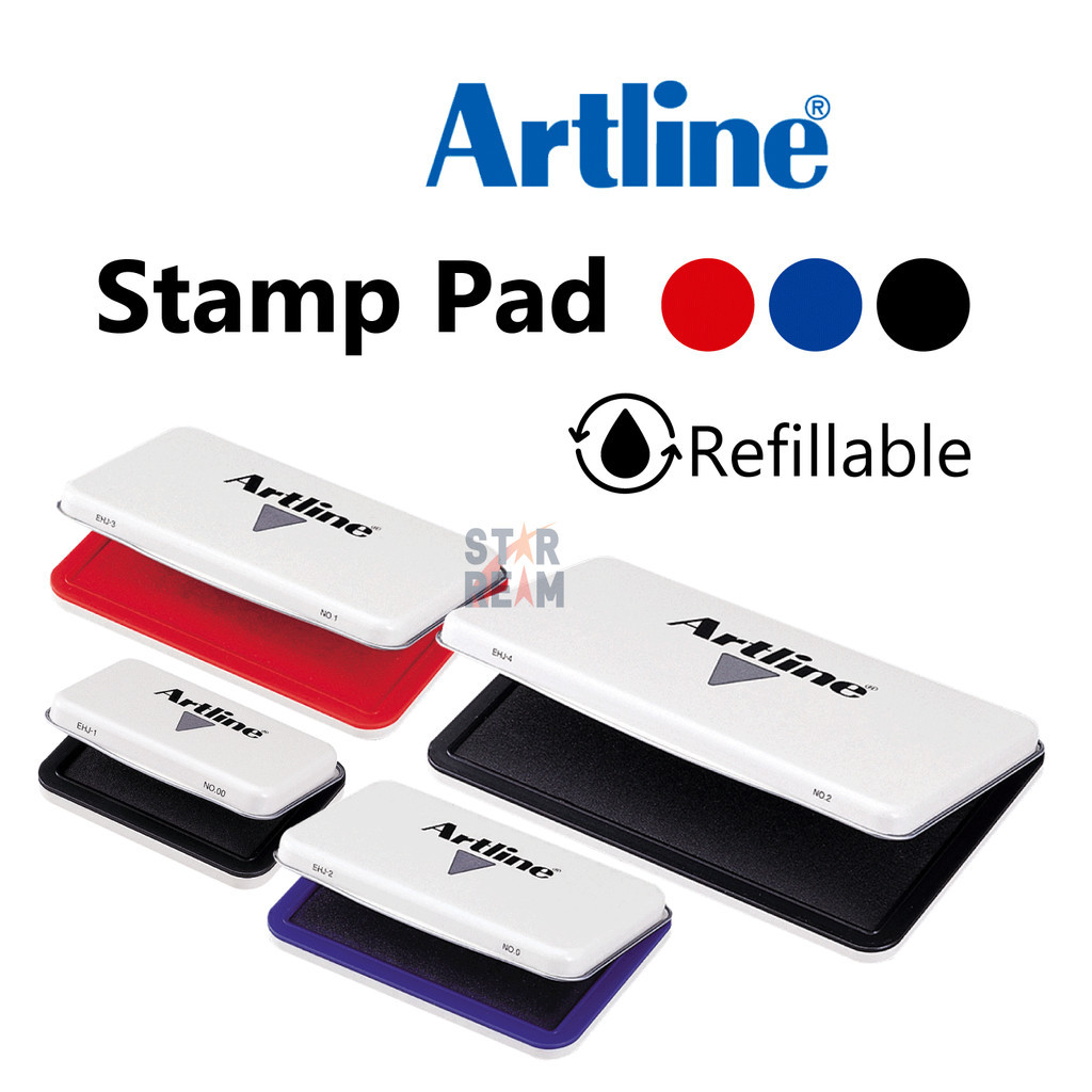 [Ready Stock] Artline Stamp Pad No. 00 /0 /1 /2 (Black/ Blue/ Red ...