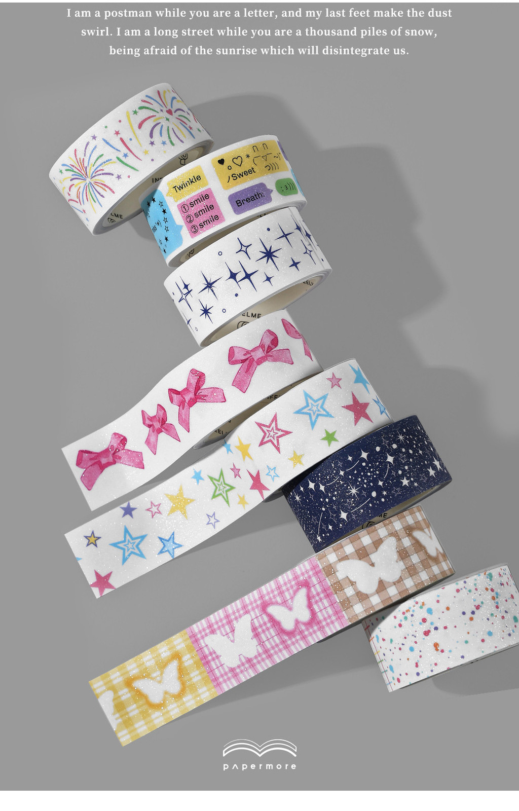 DIY Glitter Washi Tape Set Colored Masking Tape Cute Symbol Butterfly ...