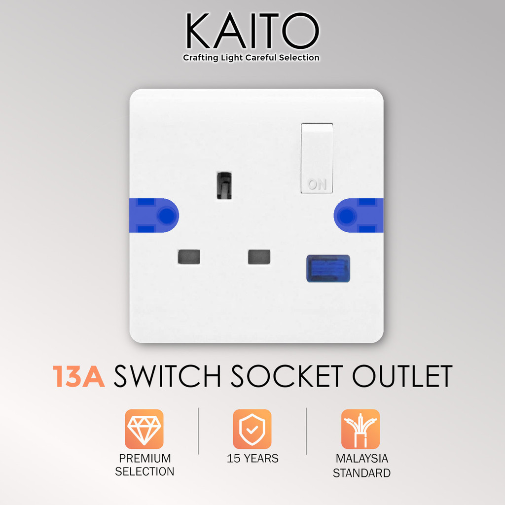 【SIRIM】 KAITO Power Wall Plug 13A Switch Socket Outlet Soket Plug 3 Pin ...
