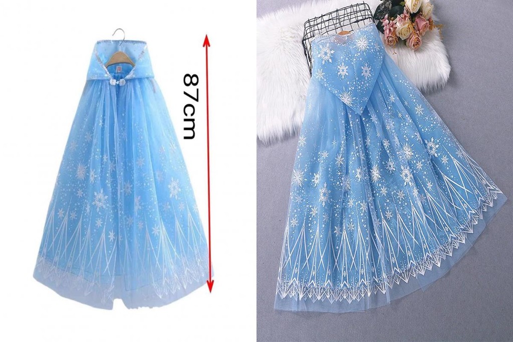 BZA Button Adjustable Princess Cloak Princess Cloak for Girls Blue ...