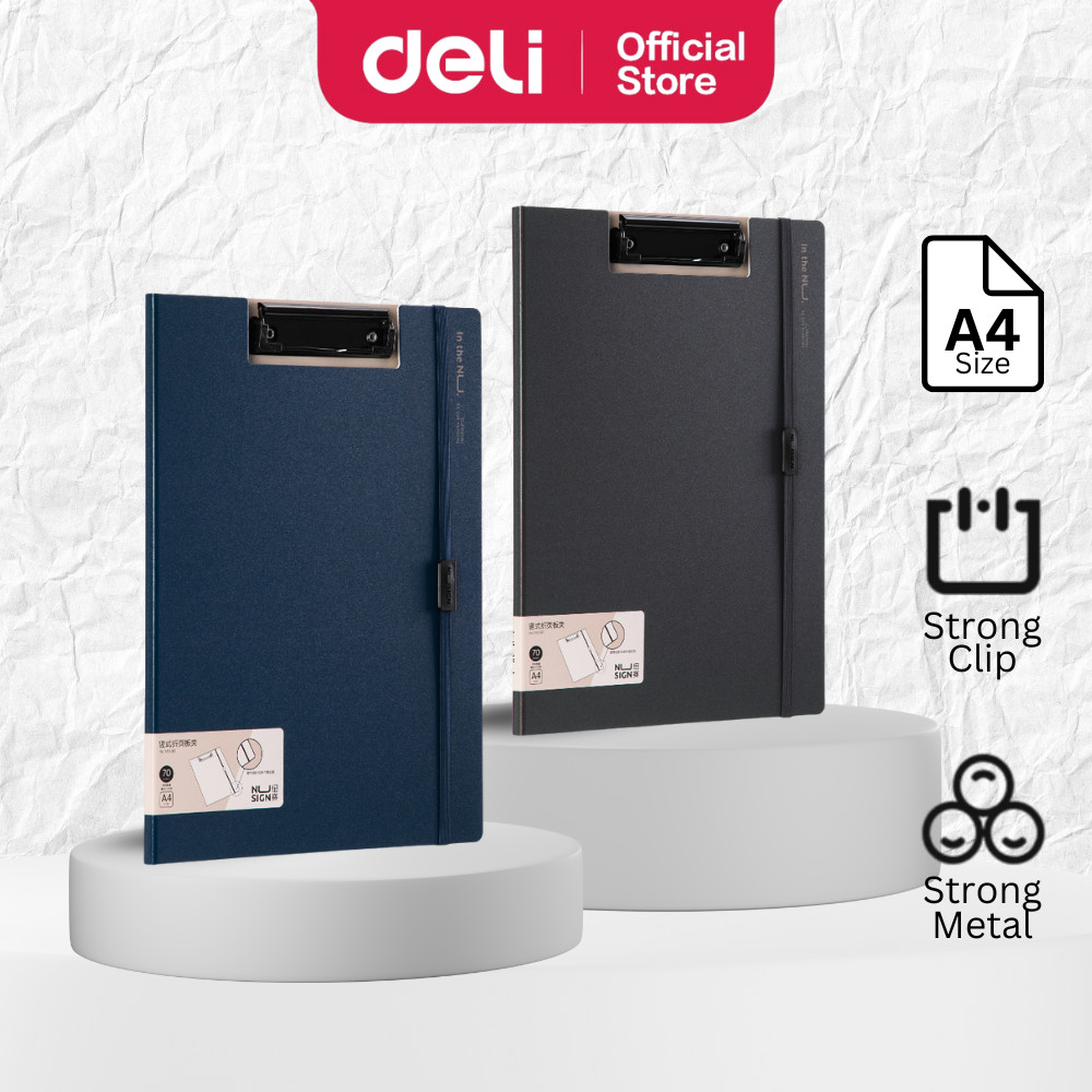Deli Nusign Clipboard A4 Size Hard Durable Board Strong Long Clip Folder Writing Pad Office ...